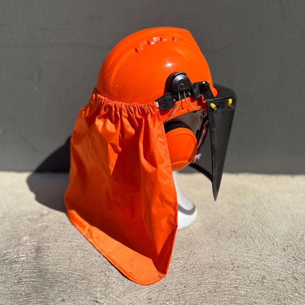 Chainsaw/Brushcutter Safety Helmet With Mesh Visor and Earmuffs | Full ...